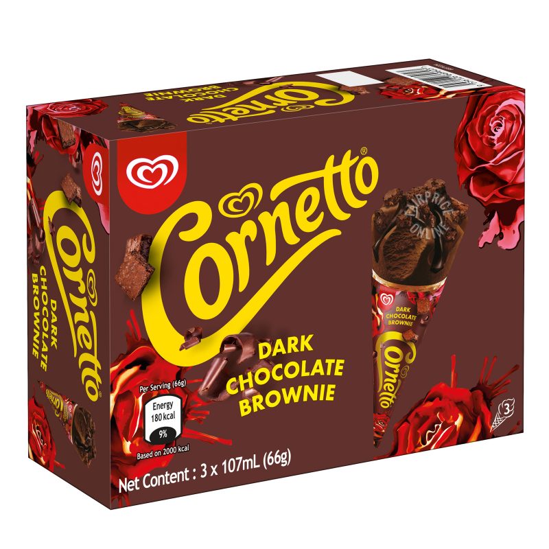 Cornetto Dark Choc Brownie 107Ml - Quin Mart PJ - 11 Mini Market